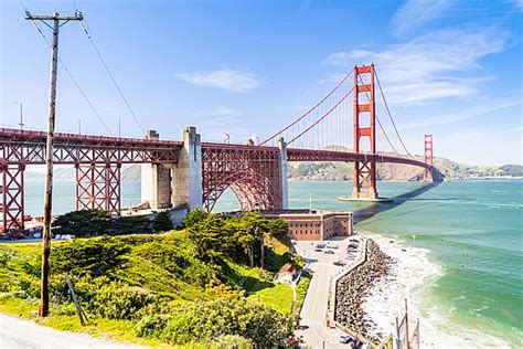 Golden Gate Bridge Golden Landscape Marine Vector Golden Landscape