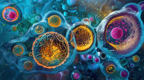 Detailed Micrograph Showing The Structure Of Cells And Their Nuclei