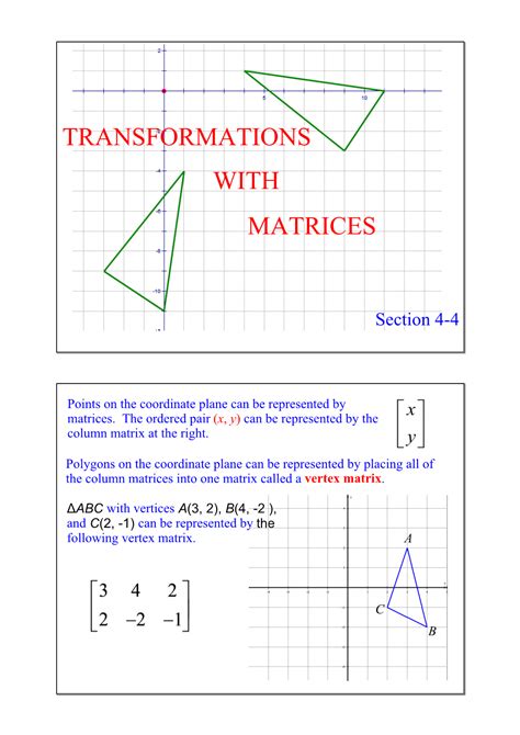 Transformations With Matrices Docslib
