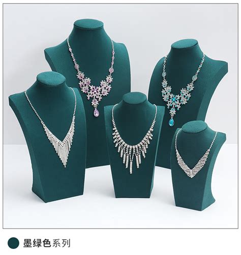 高档绒布项链展示架人像模特首饰架脖颈柜台道具陈列架子厂家批发 阿里巴巴