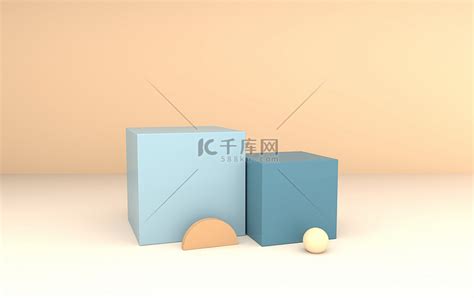 3d 渲染柔和的彩色几何形状，在房间的讲台背景图片免费下载海报banner高清大图千库网图片编号6168298