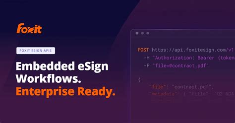 Enterprise Esign Api For Embedded Signing And Secure Workflows Foxit