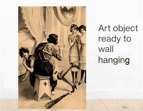 Mature Content Bad Girls Spanking Risque Vintage Drawing Etsy