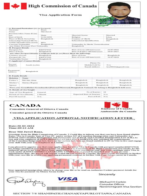 md juwel rana application pdf travel visa nationality