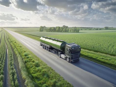 Bird S Eye Top View Of A Road Surrounded By Fields With Green Scania