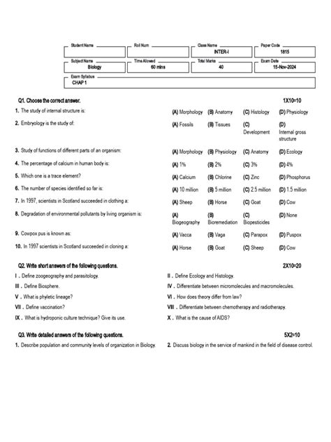1st Year Biology Pts 21 Pdf Biology
