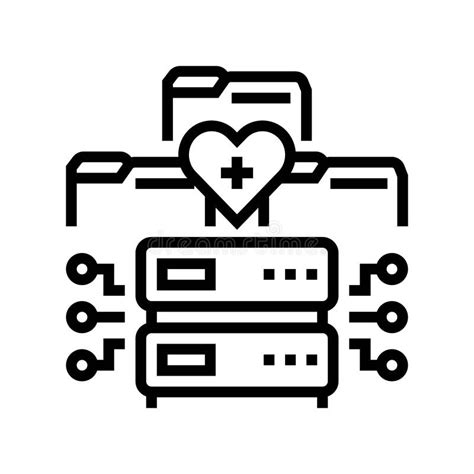 Health Data Analysis Line Icon Vector Illustration Stock Vector