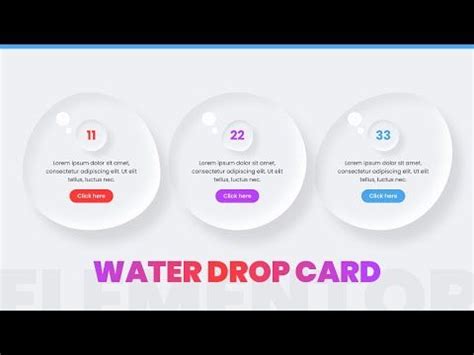 Elementor Water Drop Card Hover Effect WordPress Elementor Pro