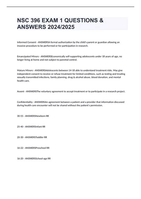 Nsc 396 Exam 1 Questions And Answers 2024 2025 Nsc 396 Stuvia Us