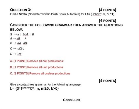 Solved QUESTION 3 4 POINTS Find A NPDA Nondeterministic Chegg Com