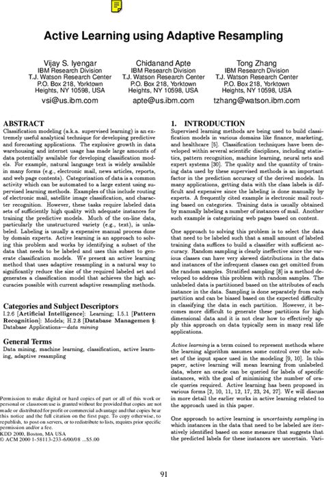 Active Learning Using Adaptive Resampling Proceedings Of The Sixth