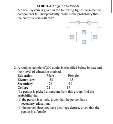 solved sorular questions a 1 a circuit system is given