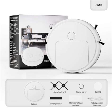 Jual Vacuum Robot 3 In 1 Sapu Pel Sedot Debu Lantai Smart Sweeping