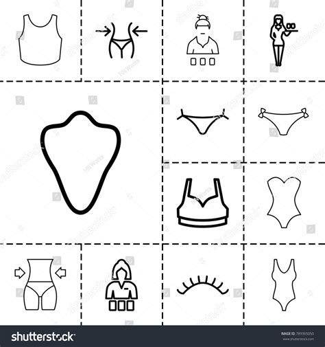 Sexy Icons Set 13 Editable Outline Stock Vector Royalty Free