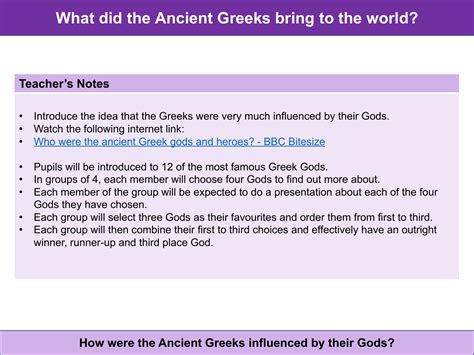 How Were The Ancient Greeks Influenced By Their Gods Teacher Notes