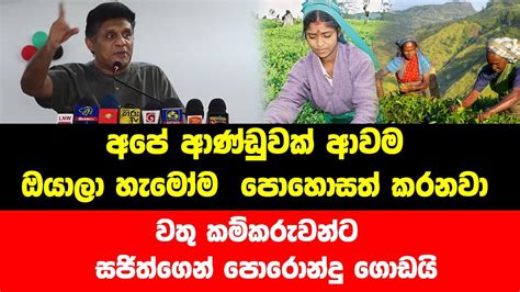 වතු කම්කරුවන්ට සජිත්ගෙන් පොරොන්දු ගොඩයි අපේ ආණ්ඩුවක් ආවහම ඔයාලා හැමෝම පොහොසත් කරනවා Youtube
