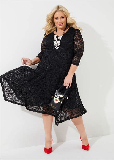 Shop Plus Size Lucy Lace Cocktail Dress Black Taking Shape Au