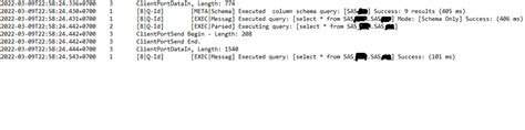 sas management console failed to register table query executed with