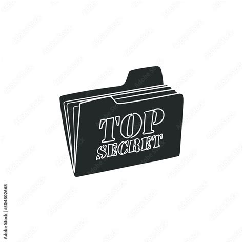 Top Secret Folder Icon Silhouette Illustration Secret Vector Graphic Pictogram Symbol Clip Art