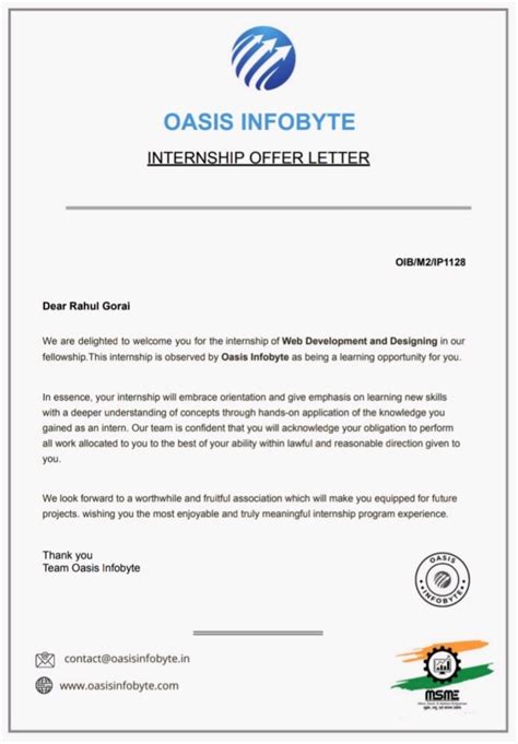 Rahul Gorai On Linkedin Webdevelopment Oasisinfobyte Internship