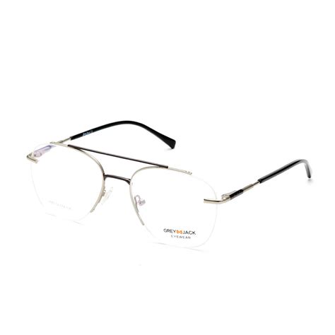 Grey Jack Half Rim Polygon Spectacle Frame For Men Women Small Size 50