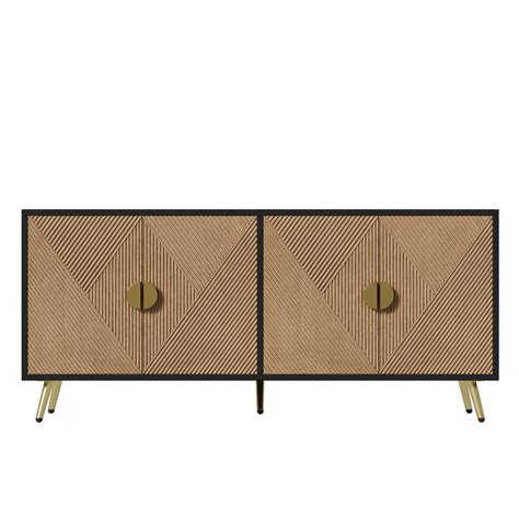 Oeryde Sideboard 160 Cm Sideboard Vier Türen Goldene Griffe Und