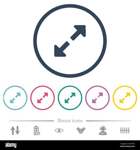 Resize Full Flat Color Icons In Round Outlines 6 Bonus Icons Included