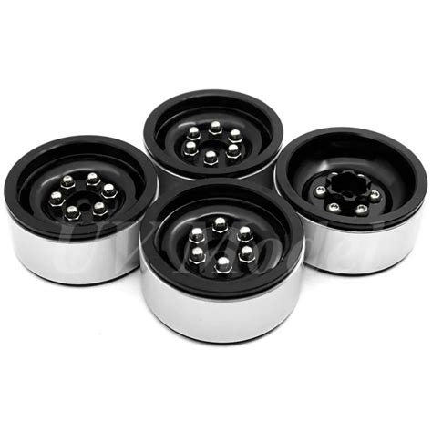 4pcs Rc 110 Scale Crawler Wheel 19 Alloy Beadlock Wheels Rims Hub
