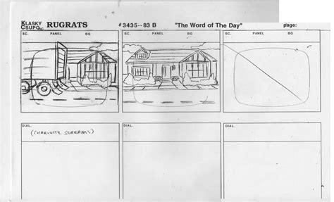 Vintage Rugrats Storyboard 2 By Sue Bielenberg At