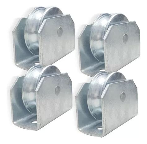 Kit 4 Roldana 112 Caixa Fechada Canal U P Portão Correr Parcelamento Sem Juros