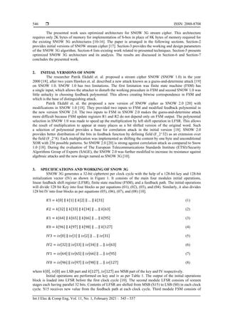 Optimized Architecture For SNOW 3G PDF