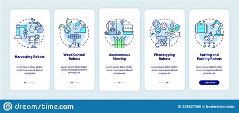 Robotics In Agriculture Onboarding Mobile App Screen Stock Vector Illustration Of Online