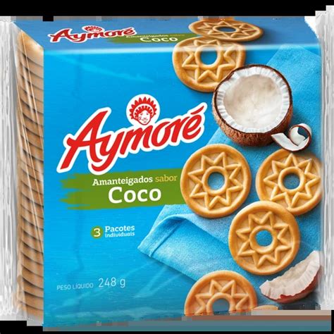 Biscoito Amanteigado Coco Aymoré Pacote 248g Panelão Supermercados