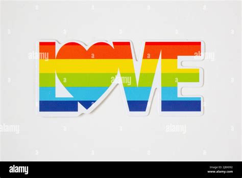 Rainbow Love Symbol For Gay Pride Month Isolated On White Background