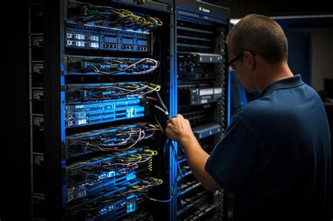 premium photo technician installing a server rack mount rail