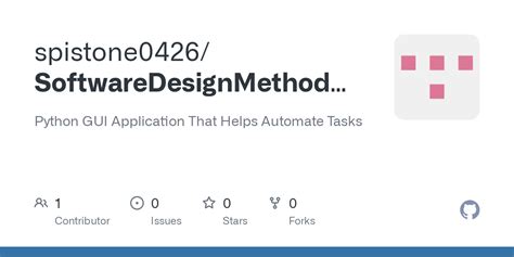 Github Spistone Softwaredesignmethodsinventory Python Gui Application That Helps Automate