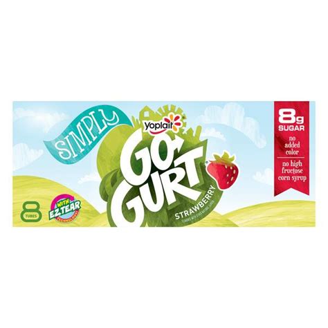 Yoplait Simplygo Gurt Strawberry Portable Low Fat Yogurt 8ct Hy