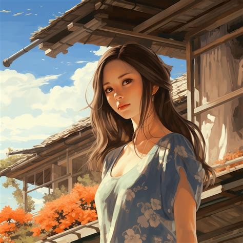 Image Of Beautiful Japanese Girl Minkas House Background Premium Ai Generated Image