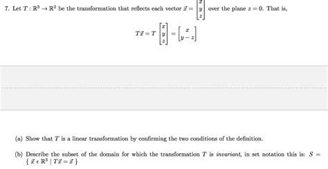 Solved 8 Consider The Transformation T From The Problem Chegg Com