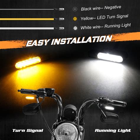 NTHREEAUTO Handlebar LED Turn Signals Mini Motorcycle Blinkers Front