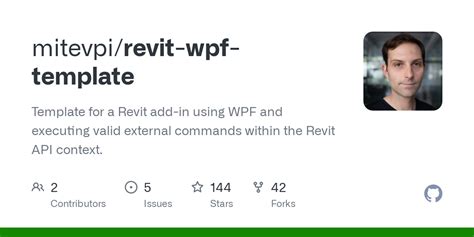 Github Mitevpirevit Wpf Template Template For A Revit Add In Using