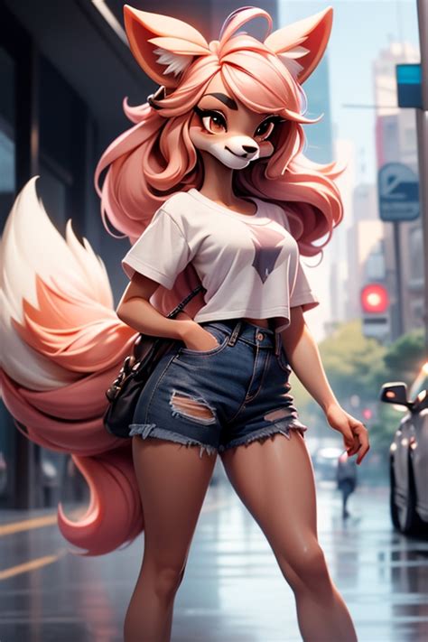 오버사이즈 티셔츠 청바지 반바지 3d 카툰 퍼리 Ai 포르노