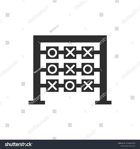 Interactive Panel Playground Icon Tictactoe Monochrome Stock Vector Royalty Free 2198864209