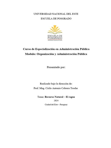 Actividad Modulo Administracion Publica Pdf Agua Paraguay
