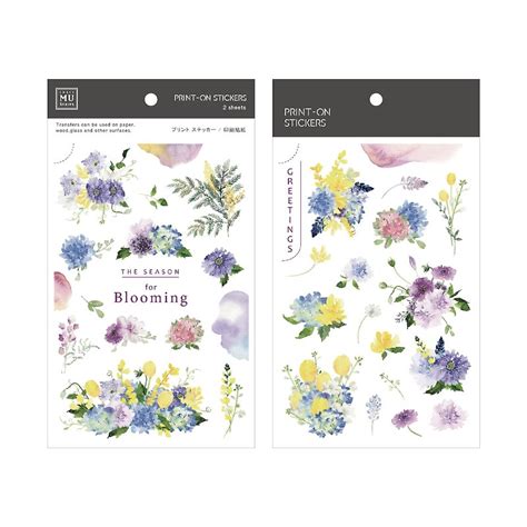 【print On Stickers 轉印貼紙】no242 亮麗花咲 花草系列 設計館 Mu 貼紙 Pinkoi