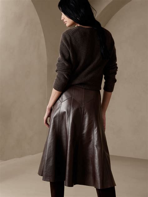 Banana Republic Rivina Leather Midi Skirt Big Apple Buddy