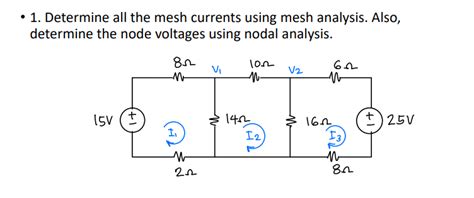 Solved Determine All The Mesh Currents Using Mesh Chegg