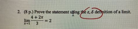 solved 2 8 p prove the statement uſing the ε 8