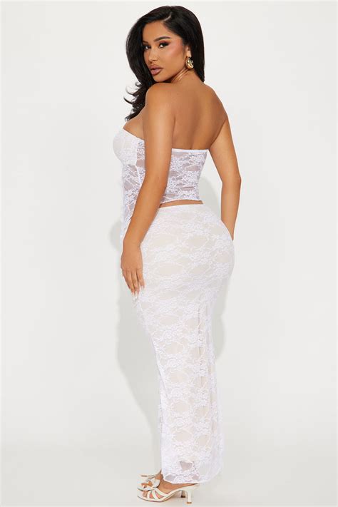 What Attitude Lace Skirt Set Ivory Fashion Nova Matching Sets