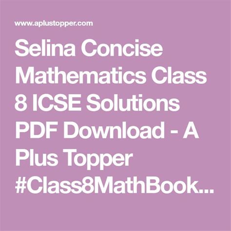 Icse Solutions For Class 10 Mathematics A Plus Topper